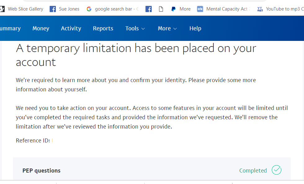 Paypal claim I am a ‘politically exposed person’ and have restricted my ...